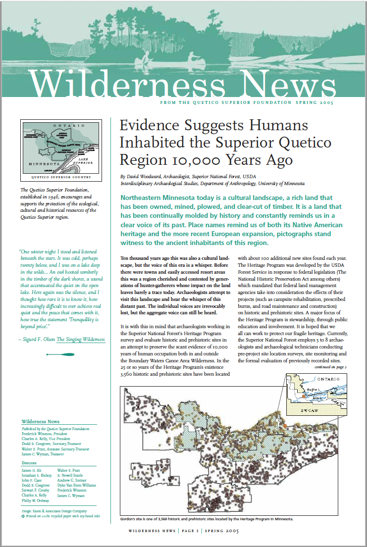 Wilderness News Spring 2005 | Quetico Superior Wilderness News