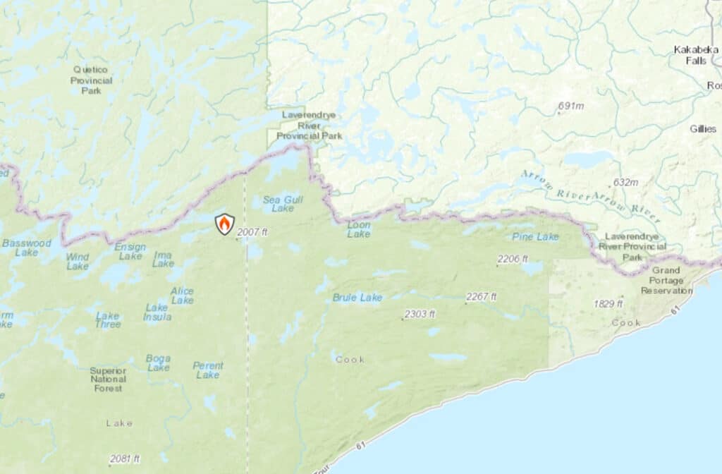 Spice Lake Wildfire in Boundary Waters Canoe Area