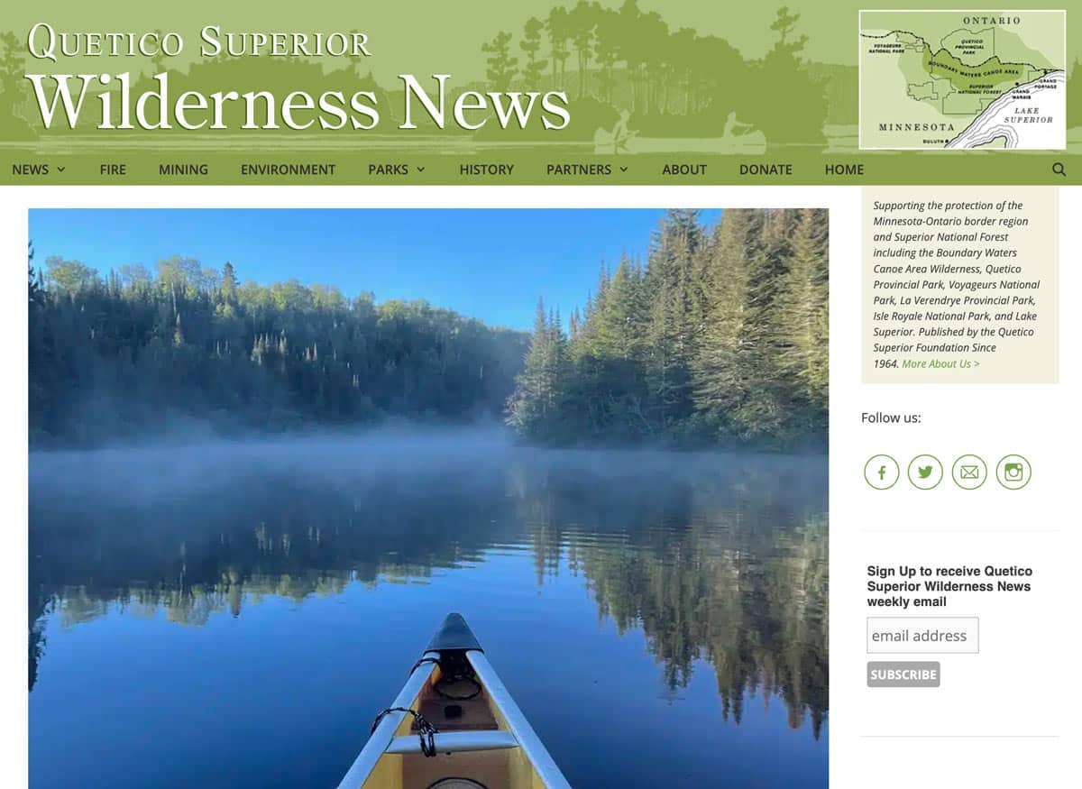 Quetico Superior Wilderness News of the Boundary Waters region