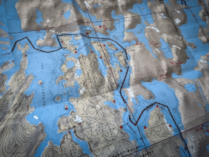 How is the international border marked in the BWCA?