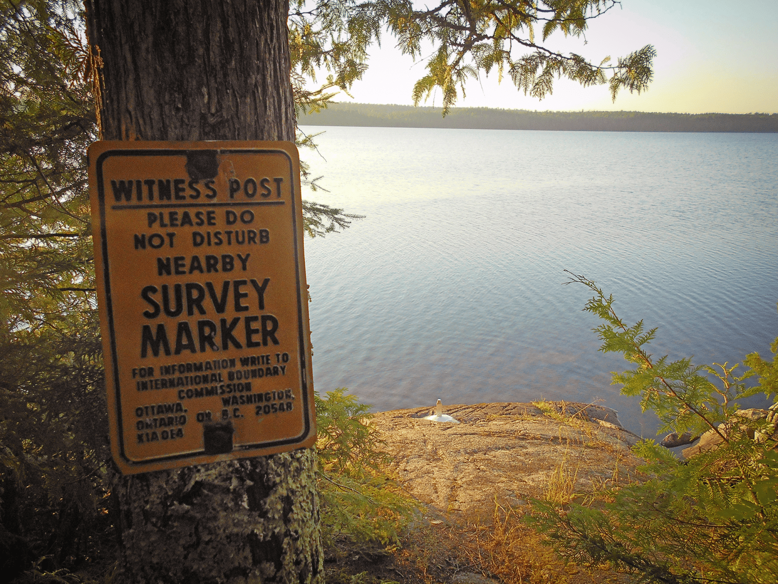 How is the international border marked in the BWCA?